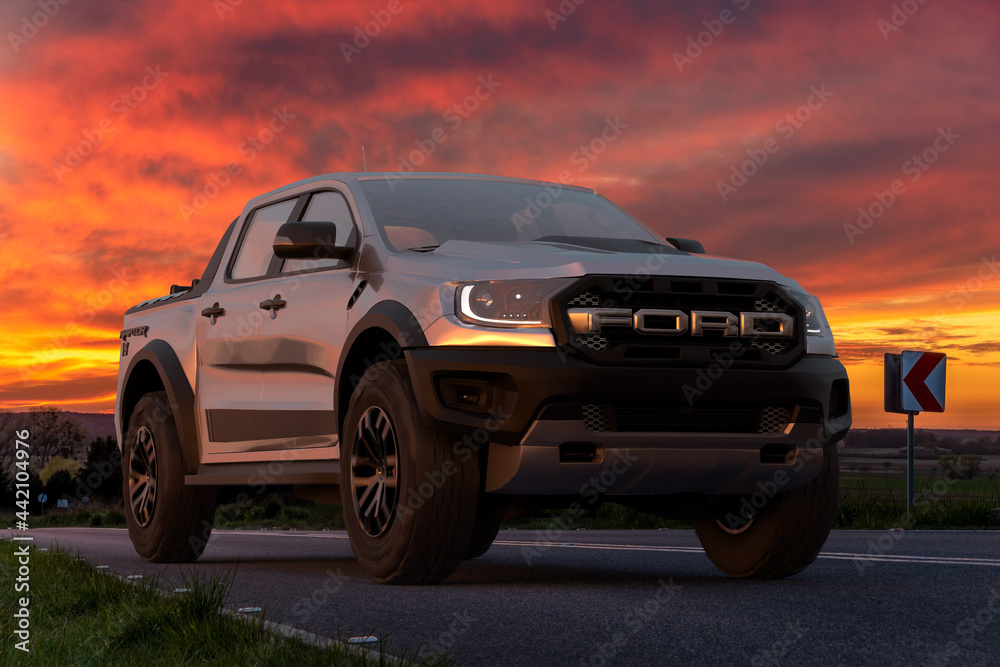 Ford Ranger Raptor on the road Stock Photo | Adobe Stock