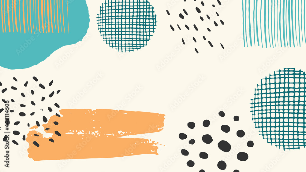 Abstract colourful trendy universal boho Scandinavian artistic ...