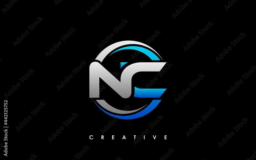 NC Letter Initial Logo Design Template Vector Illustration Stock Vector ...