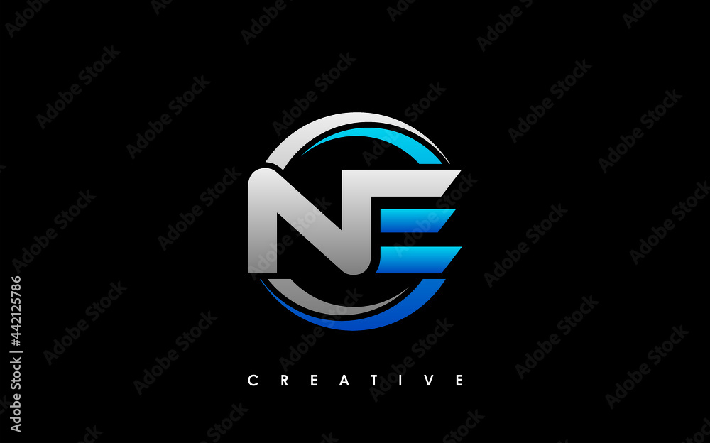 NE Letter Initial Logo Design Template Vector Illustration Stock Vector ...