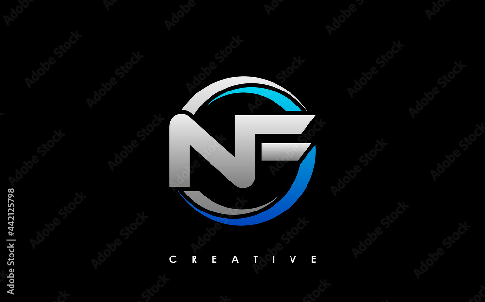NF Letter Initial Logo Design Template Vector Illustration Stock Vector ...