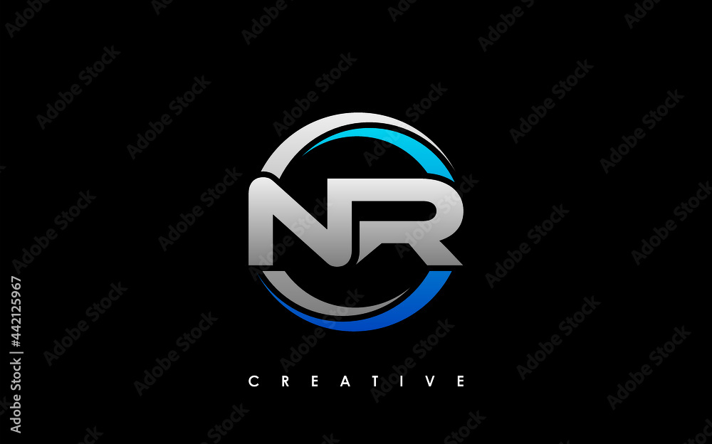 Vetor de NR Letter Initial Logo Design Template Vector Illustration do ...