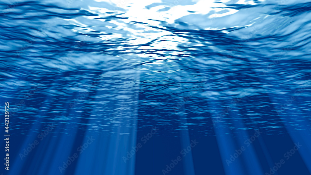 3D Animation Underwater of ocean waves. Stock Illustration | Adobe Stock