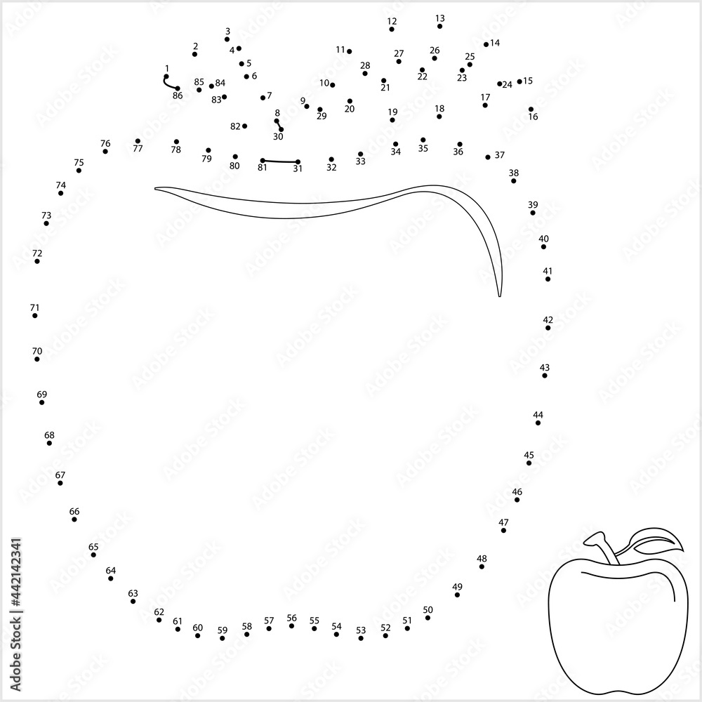 Apple Icon Connect The Dots M_2106001 Stock Vector | Adobe Stock