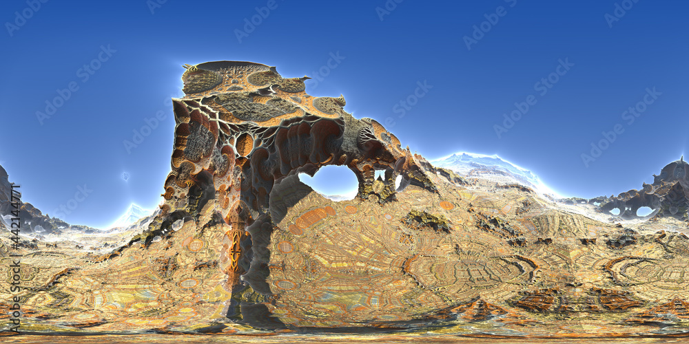 3D Fractal - Suitable for 360 spherical view, this rocky world has ...
