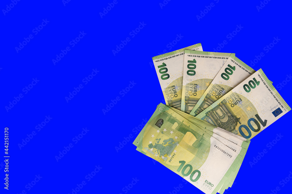 Details in 100 Euros notes - Europe Money Photography with blue ...