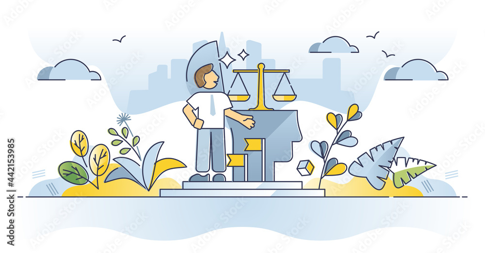 Integrity and ethical moral principles as core values outline concept ...