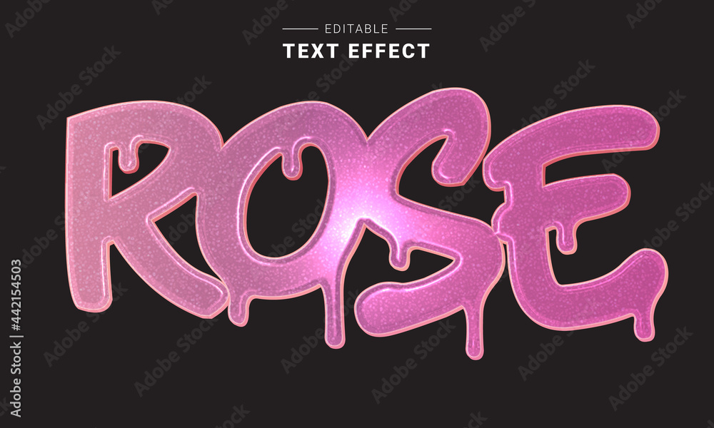 Editable text style effect - Rose text style theme. Stock Vector ...
