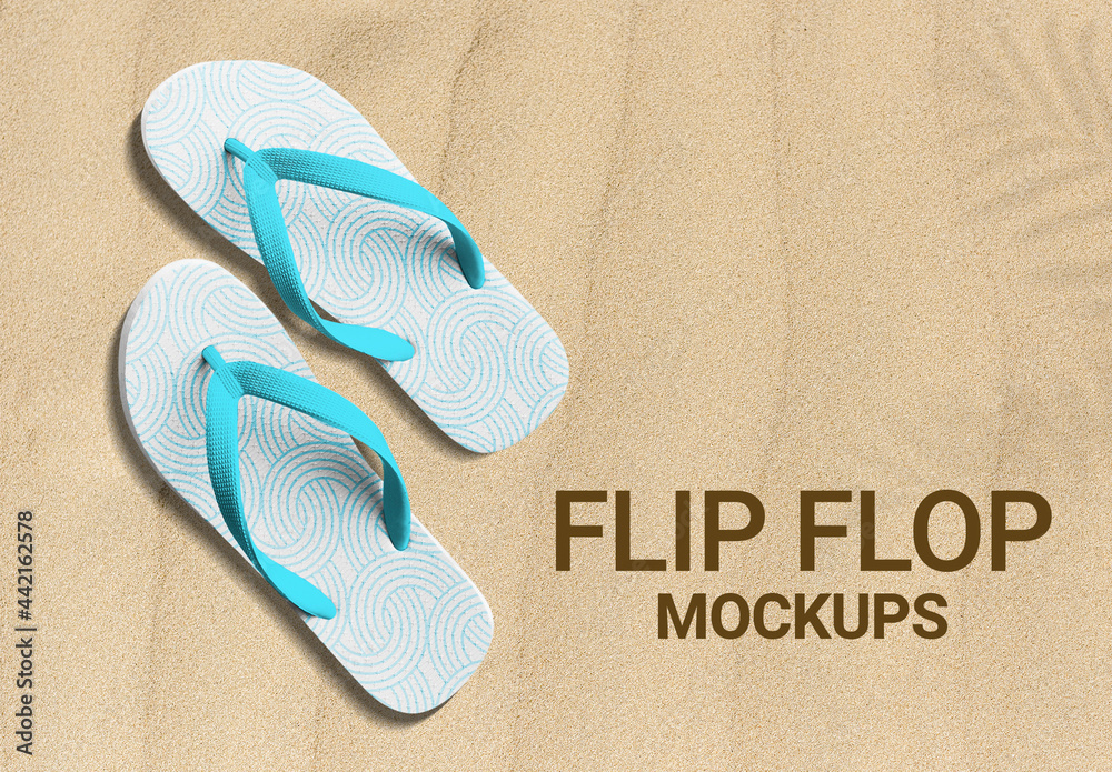 Editable Summer Flip Flop Mockup Stock Template | Adobe Stock