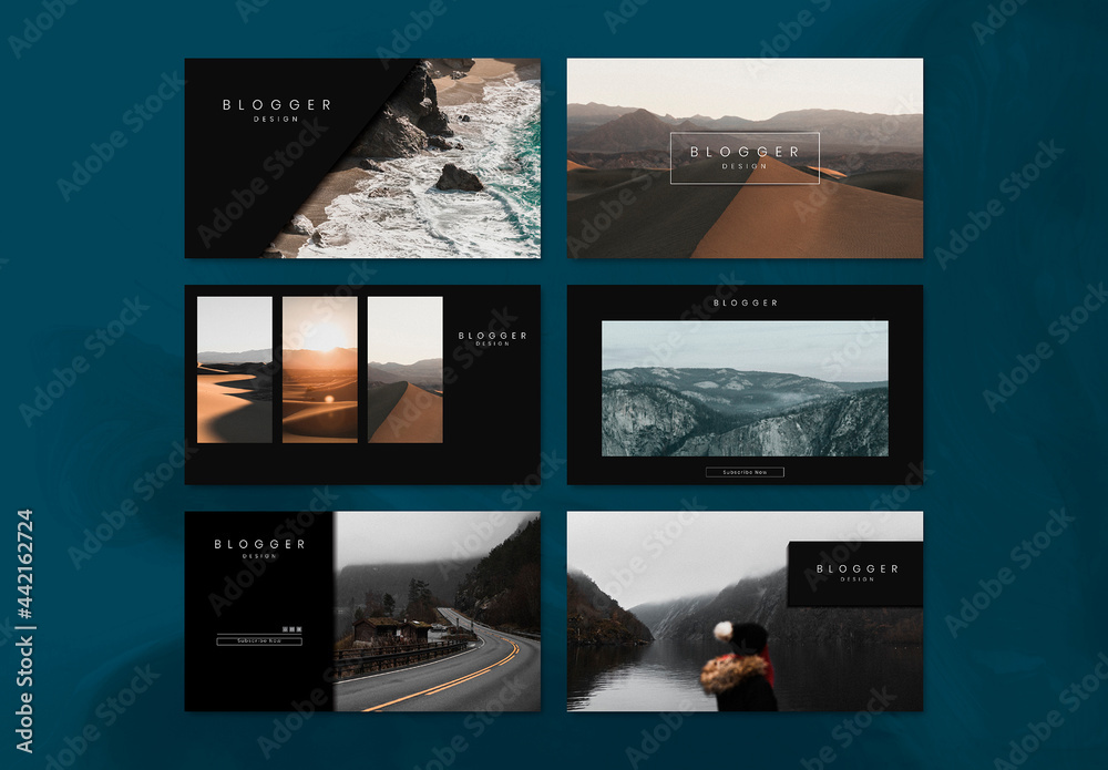 Travel Blog Feed Layout Design Stock Template | Adobe Stock