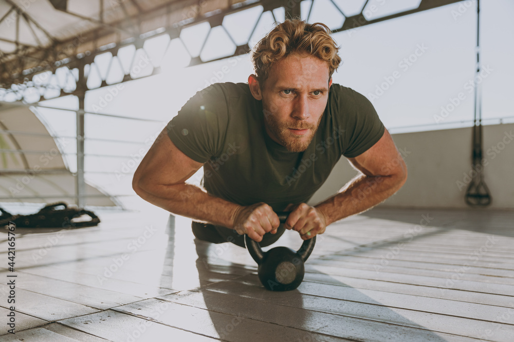 Full body young masculine strong sporty athletic fit sportsman man wear ...