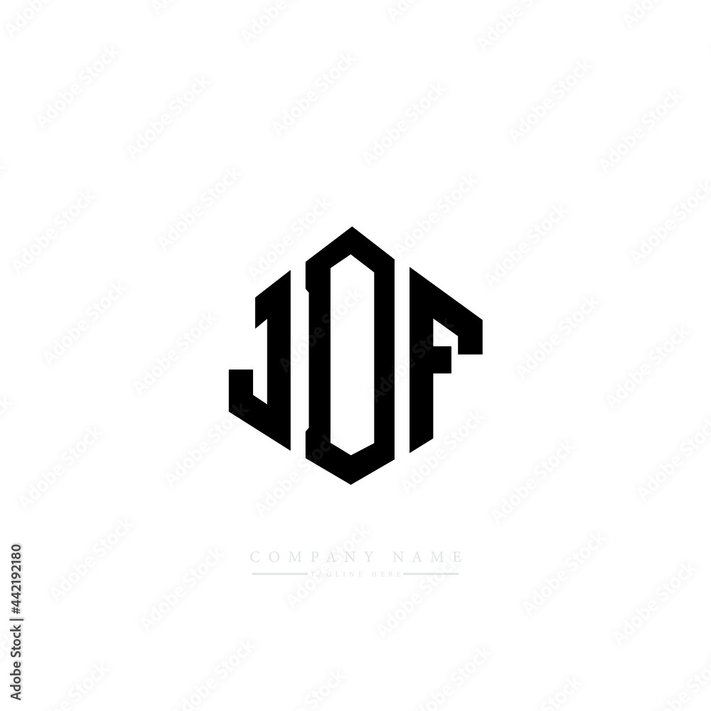 JDF letter logo design with polygon shape. JDF polygon logo monogram ...