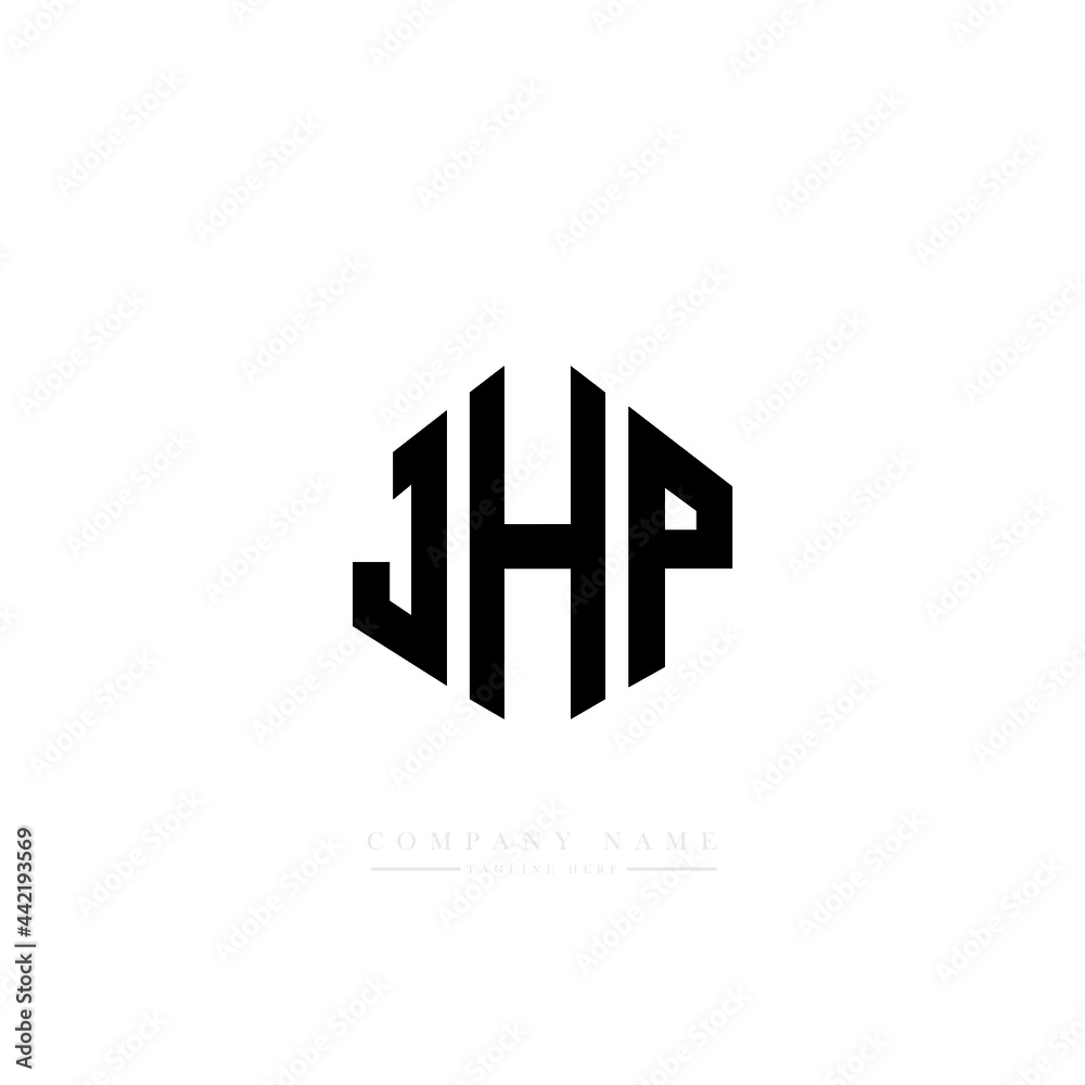 JHP letter logo design with polygon shape. JHP polygon logo monogram ...
