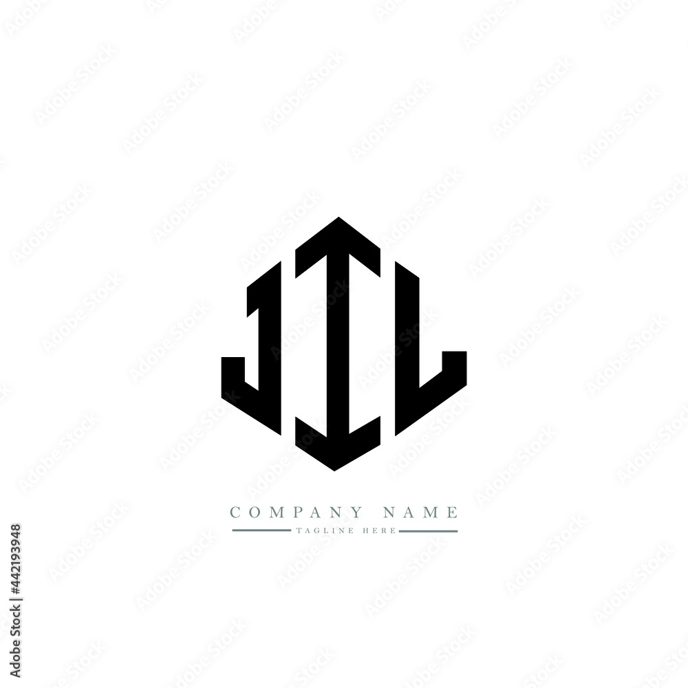 JIL letter logo design with polygon shape. JIL polygon logo monogram ...