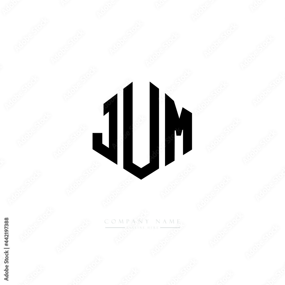 JUM letter logo design with polygon shape. JUM polygon logo monogram ...
