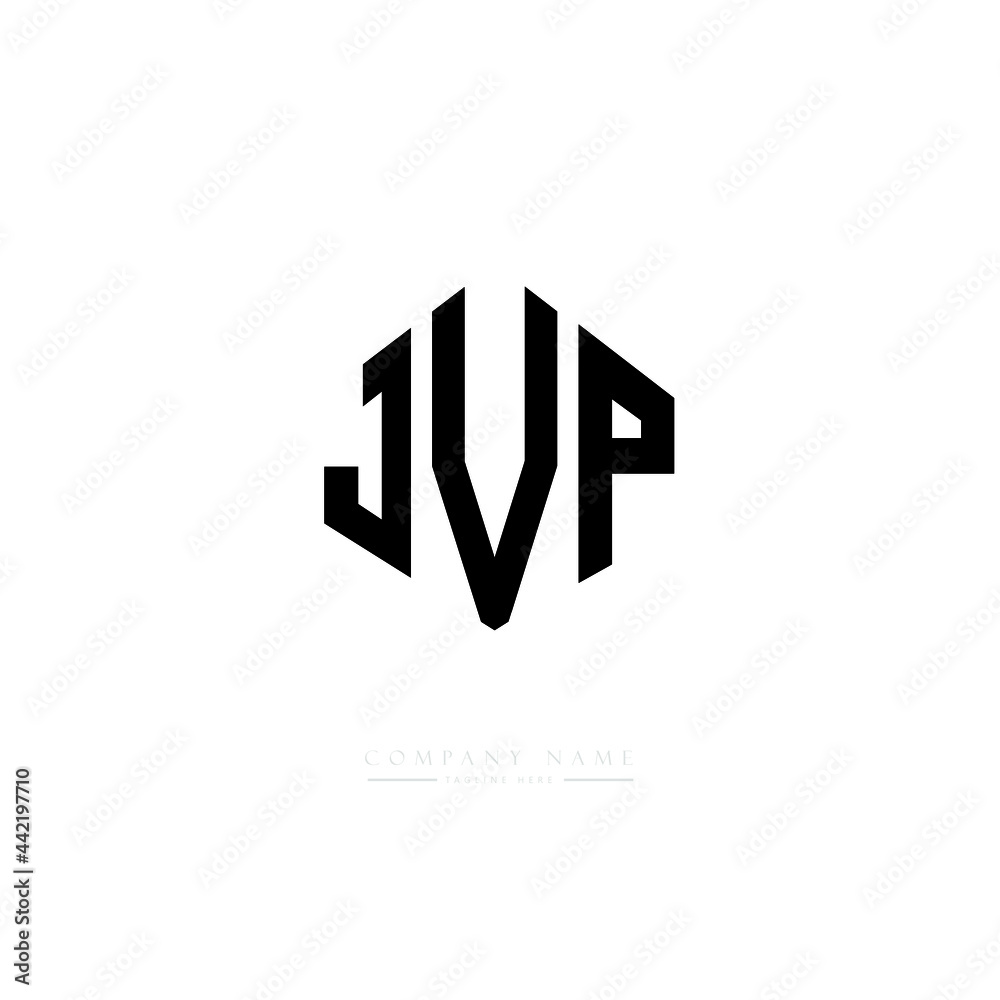 JVP letter logo design with polygon shape. JVP polygon logo monogram ...