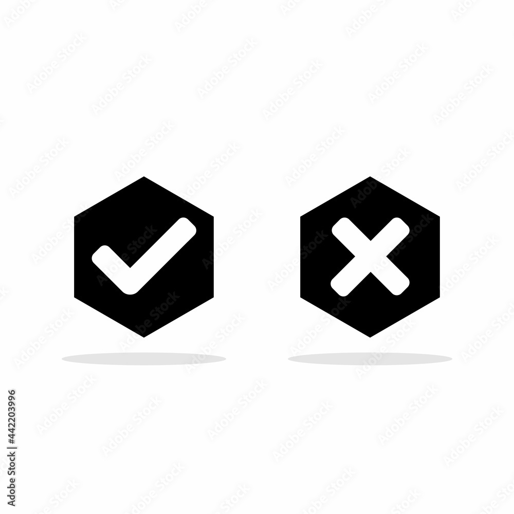 Check and wrong marks, Tick and cross marks, Accepted/Rejected ...