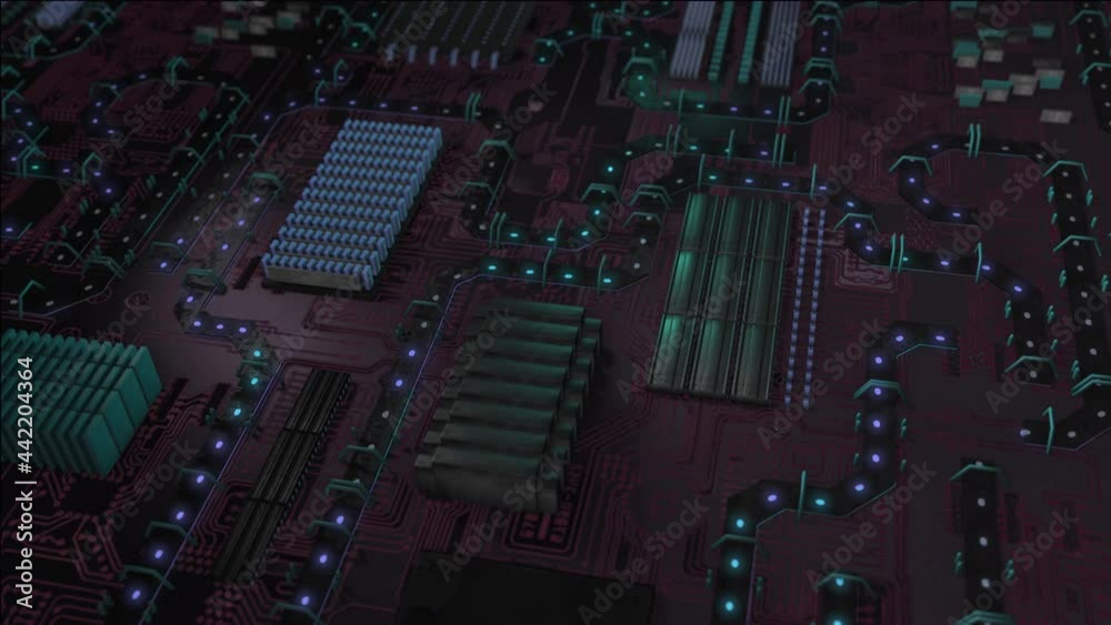 Purple Printed Circuit Board, Computer Motherboard Components ...