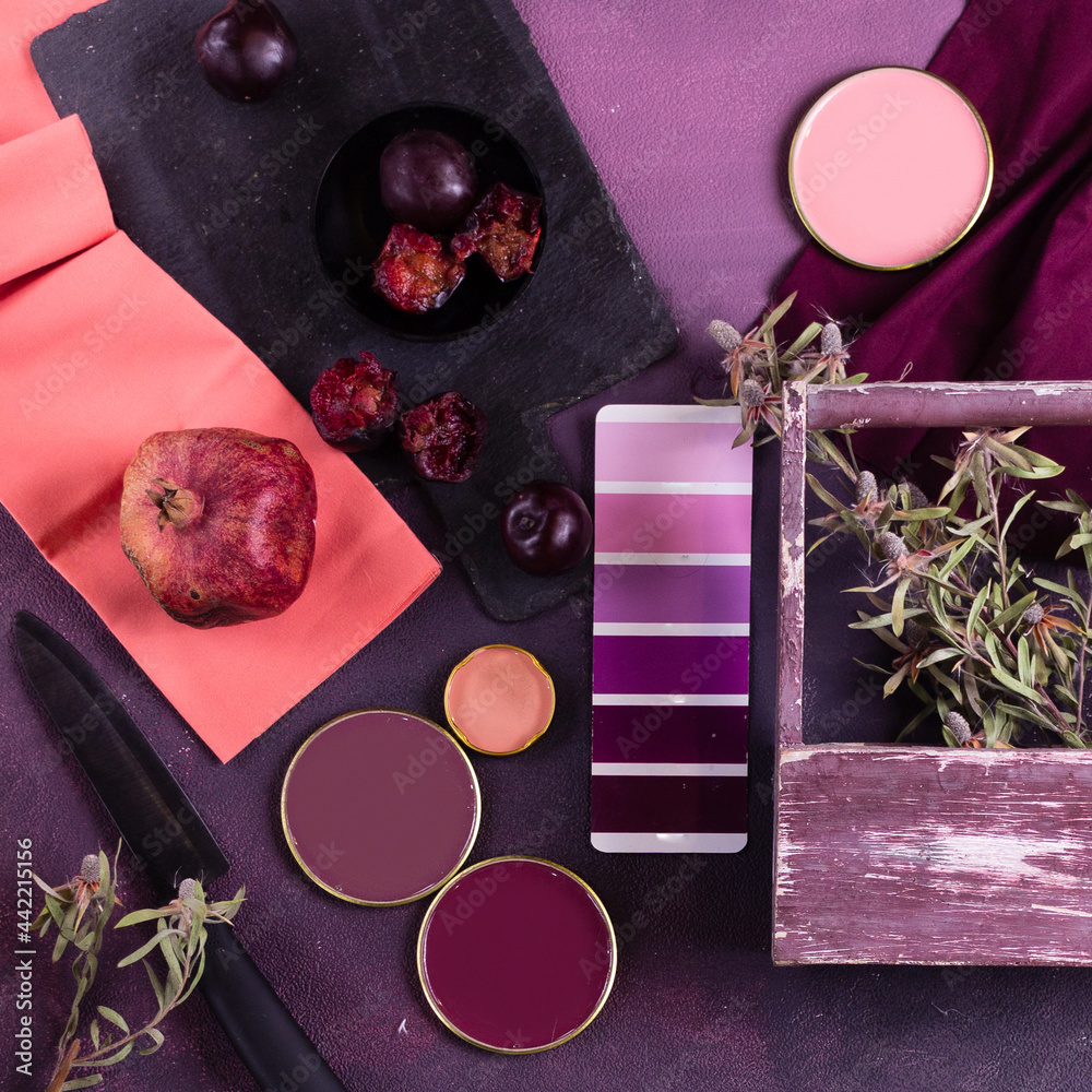 color palette mood board for decor and interior design Stock Photo ...