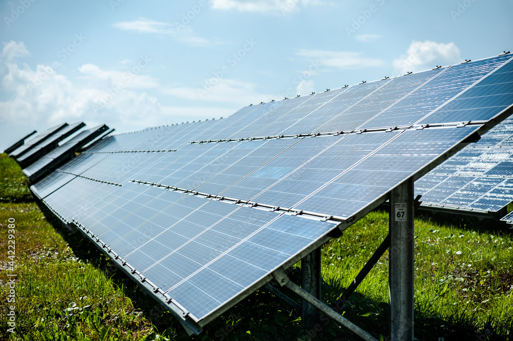 Photovoltaic power station, also known as a solar park, solar farm, or ...