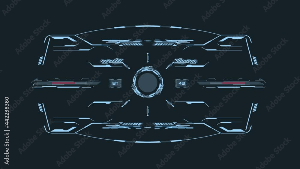 HUD, GUI Modern Aiming System with Device tilt level. Futuristic VR ...