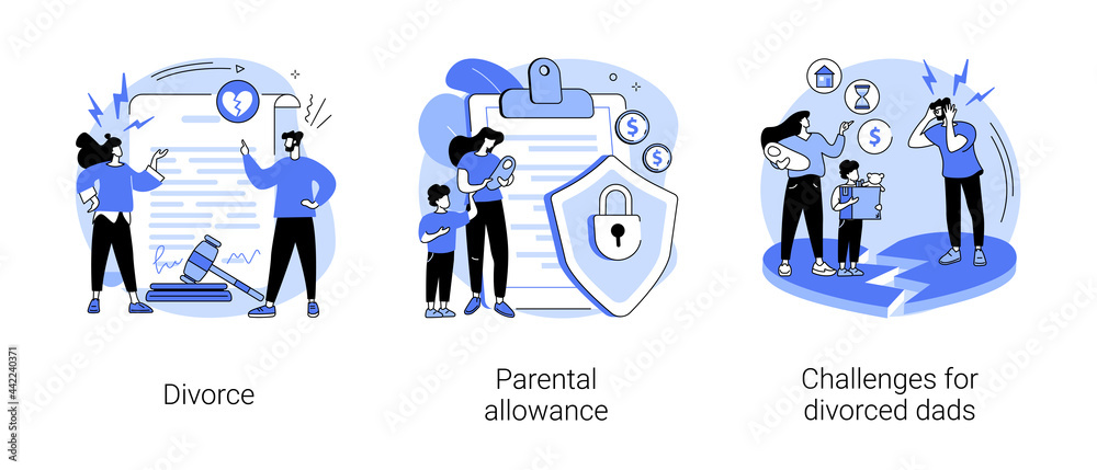 Family breakdown abstract concept vector illustrations. Stock Vector ...