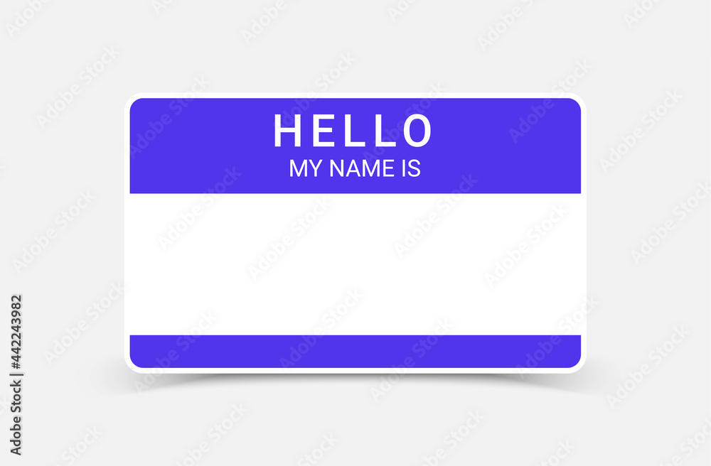 Name tag hello sticker badge. My nametag label vector hello card ...