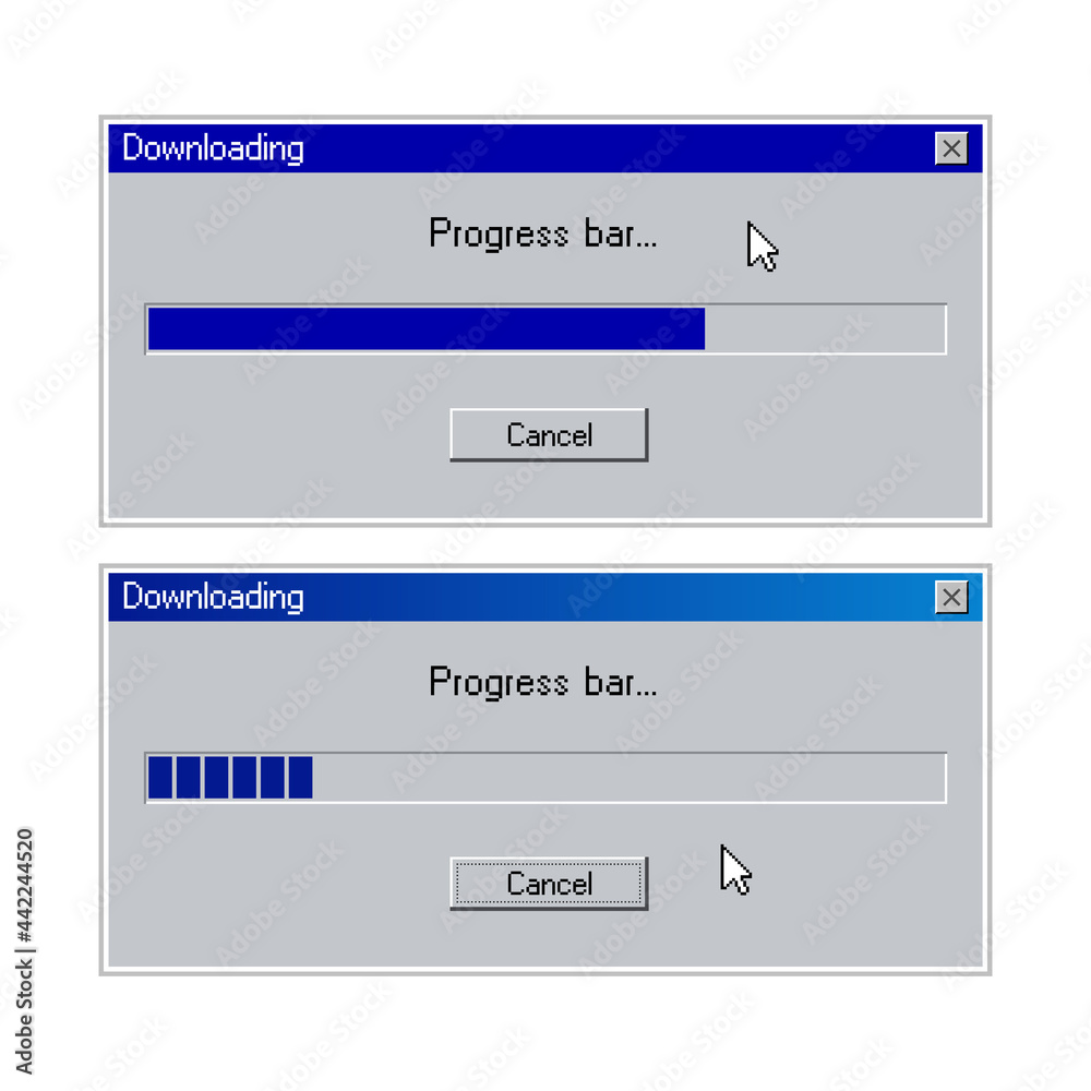 Retro progress bar download vintage page window. Vector ui progress bar ... Retro progress bar download vintage page window. Vector ui progress bar ...