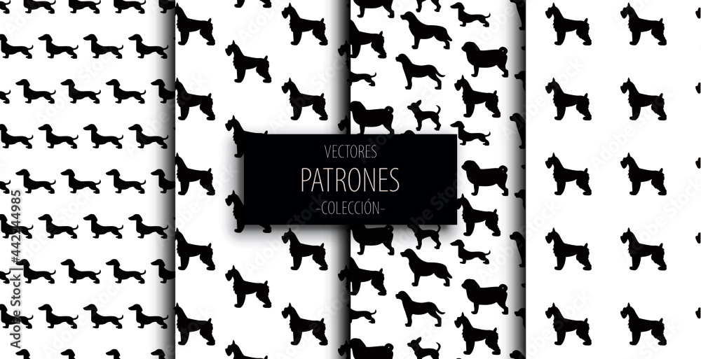 colección de patrones con perros Stock Vector | Adobe Stock