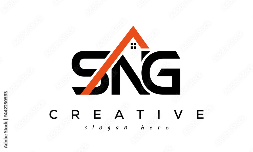 initial SNG letters real estate construction logo vector Stock Vector ...