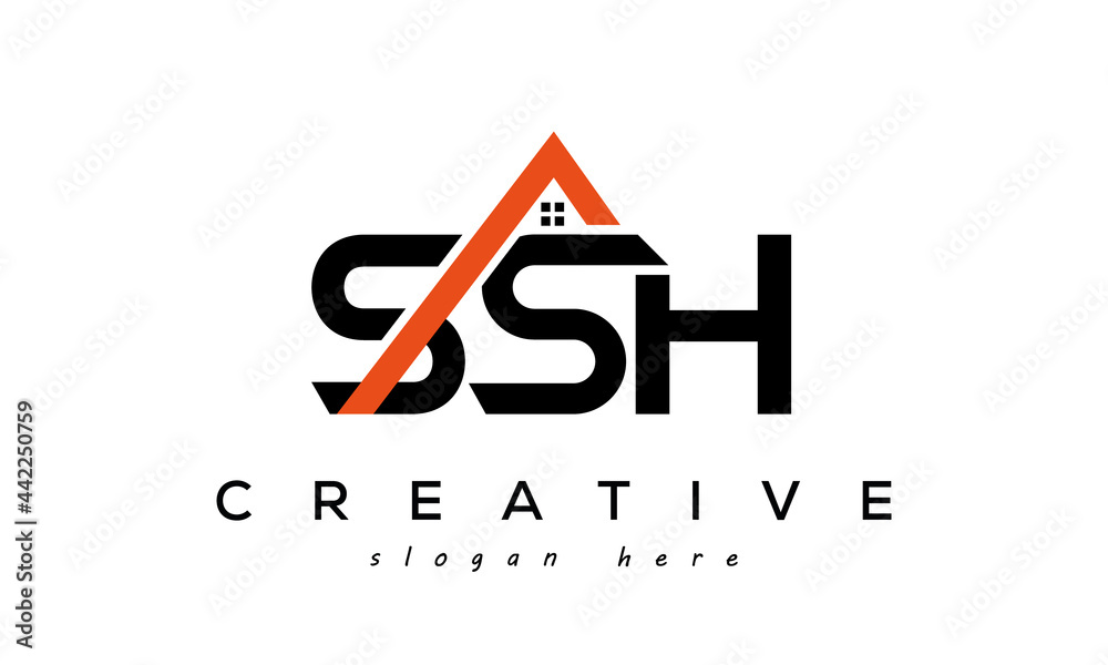 initial SSH letters real estate construction logo vector Stock Vector ...