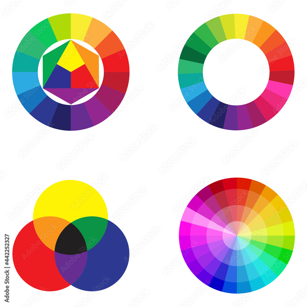 color palette on white background. Graphic color background. Circle ...