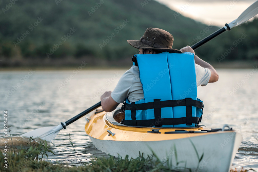 Mae Moh Reservoir famous place for kayak traveler floats in the kayak ...
