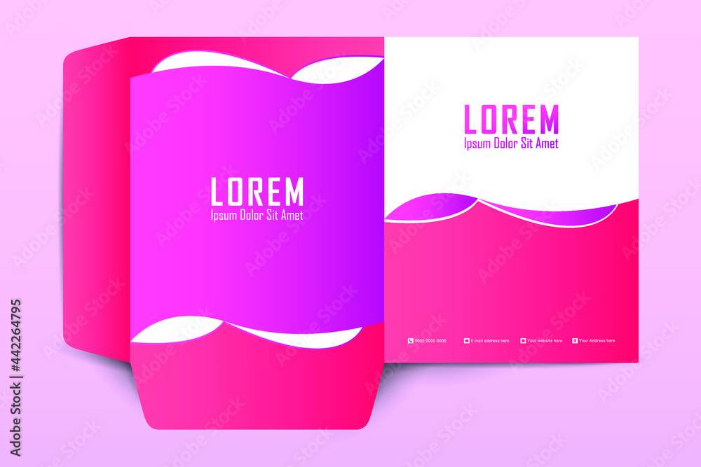 Presentation folder design template. Cover design for folder, brochure ...