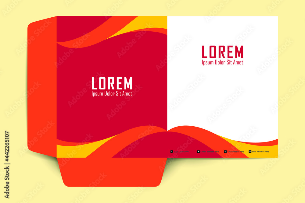 Presentation folder design template. Cover design for folder, brochure ...