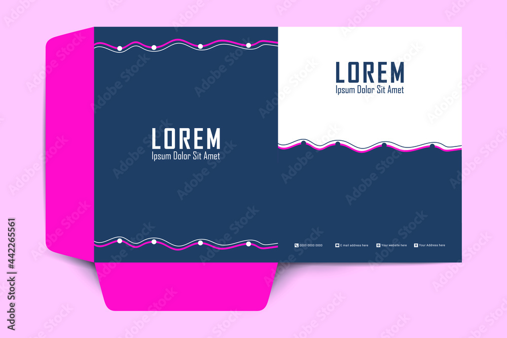 Presentation folder design template. Cover design for folder, brochure ...