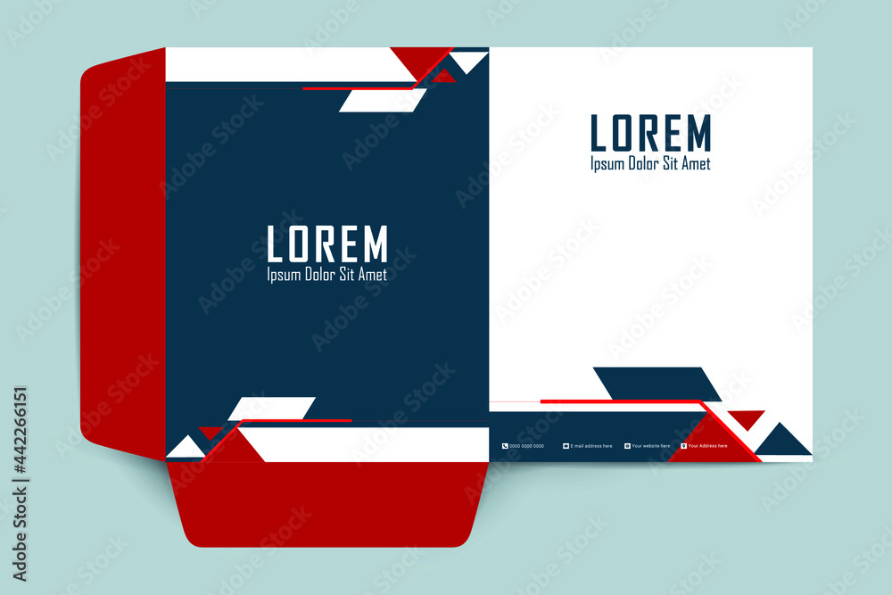 Presentation folder design template. Cover design for folder, brochure ...