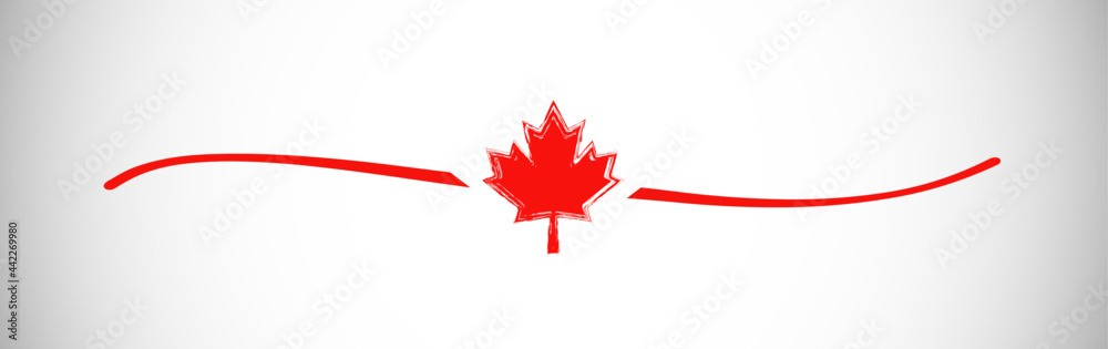 Maple red leaf in hand drawn art style with cute sketch lines. Isolated ...