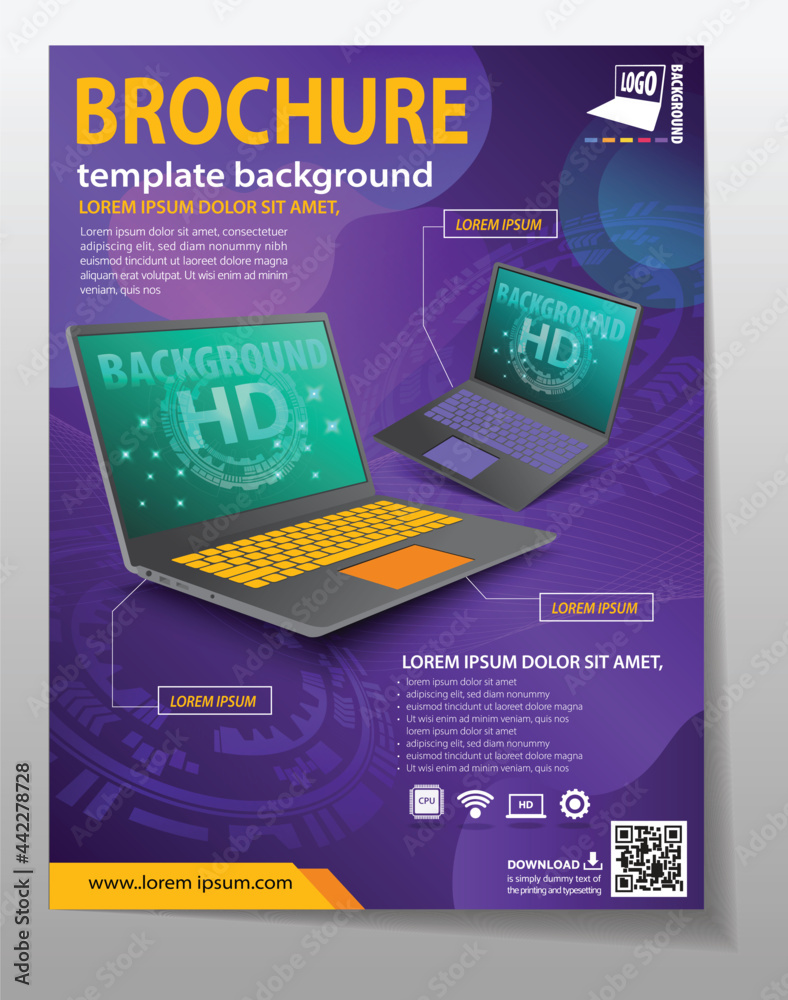 laptop computer application technology poster flyer communication hi ...