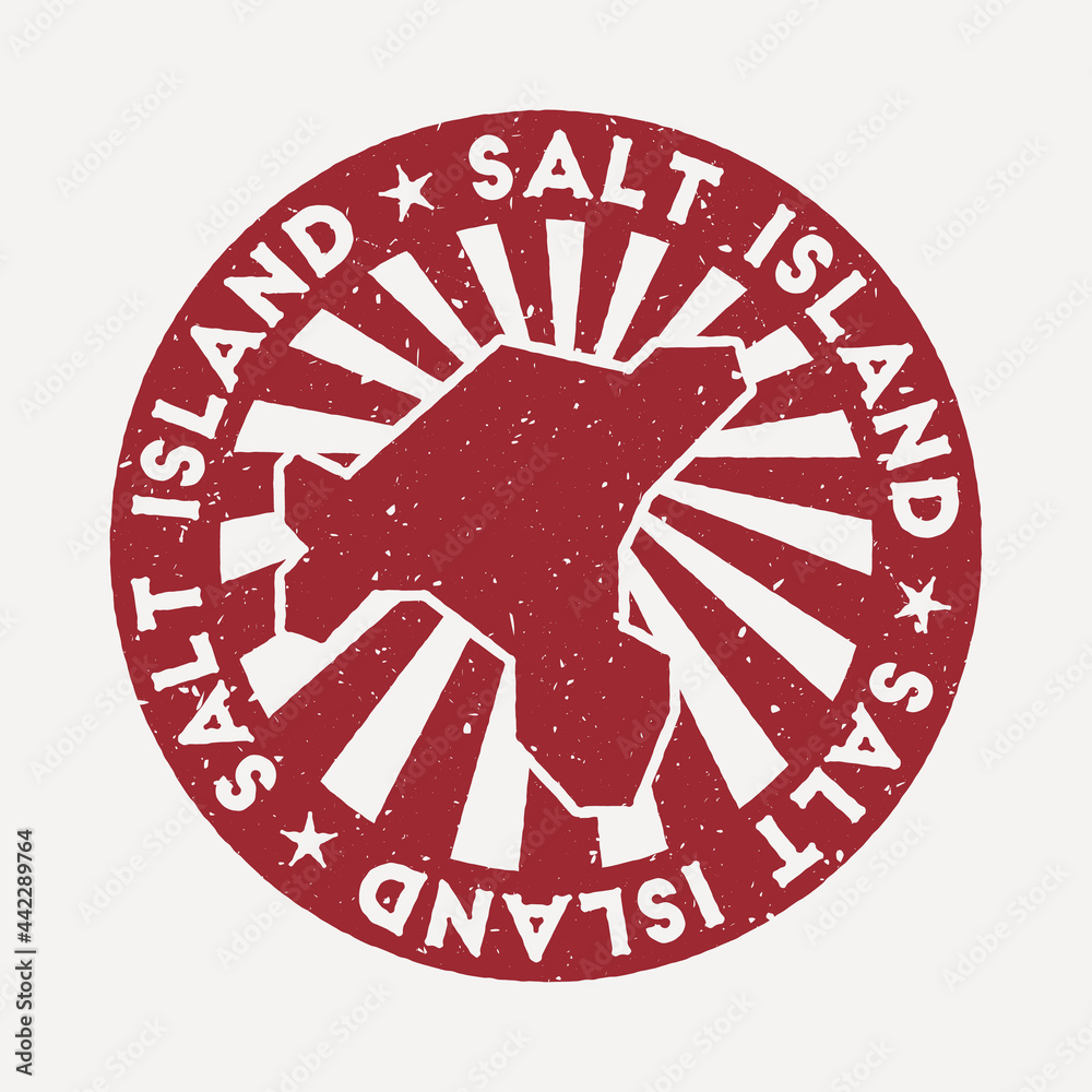 Salt Island stamp. Travel red rubber stamp with the map of island ...
