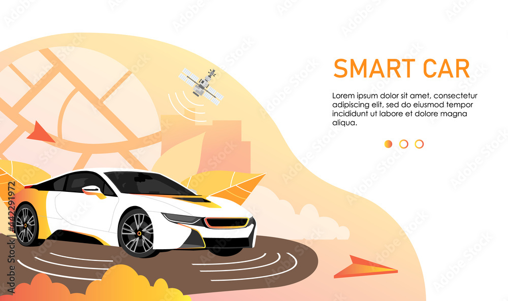 Smart self-driving car concept. Autonomous autopilot smart driverless ...