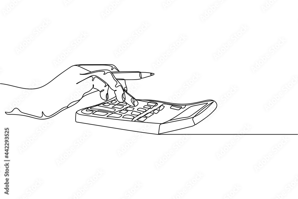 Continuous one line of accounting business are calculating in ...