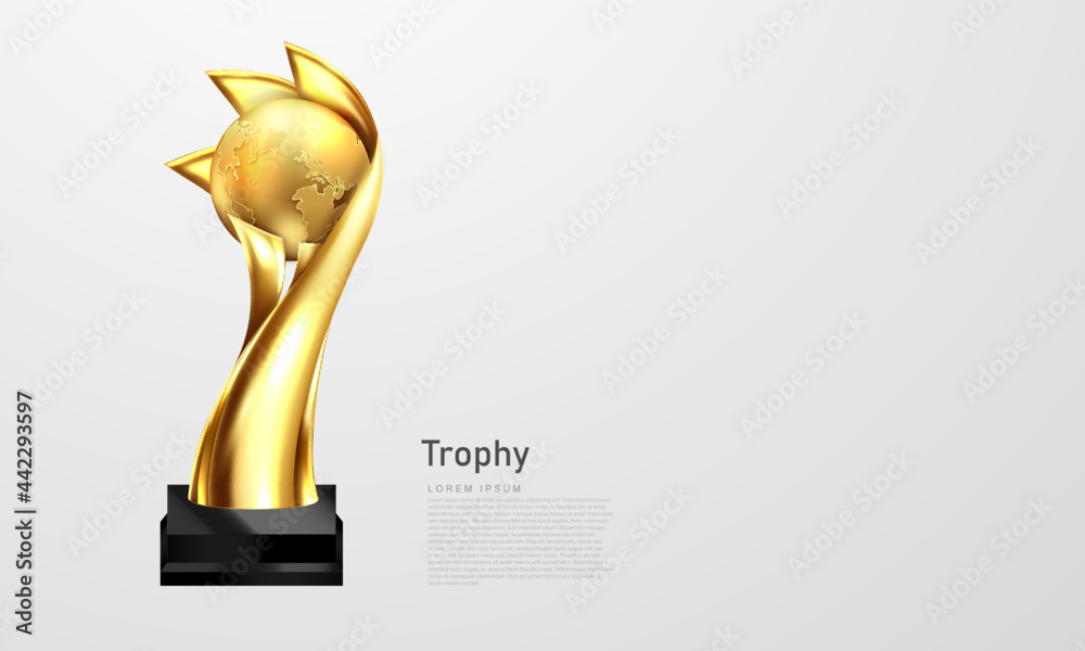 Trophy cup Winner award banner vector illustration Stock Vector | Adobe ...
