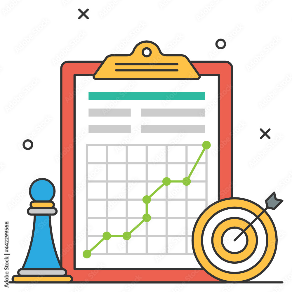 growth strategy chart Concept, incremental line graph Vector Icon ... growth strategy chart Concept, incremental line graph Vector Icon ...
