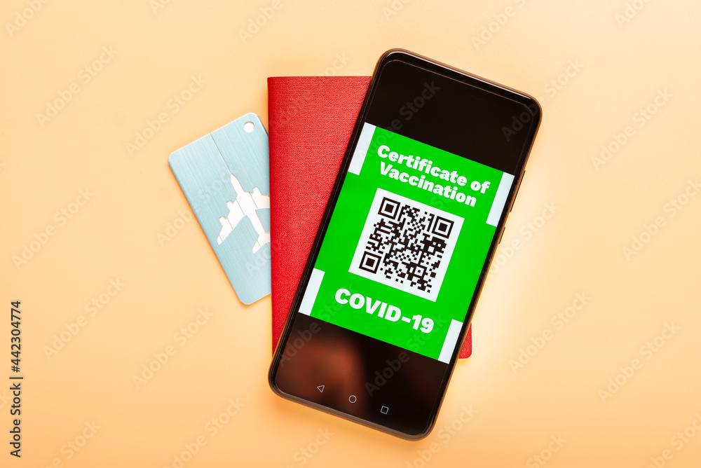 Electronic certificate of vaccination covid 19,qr code confirming the ...