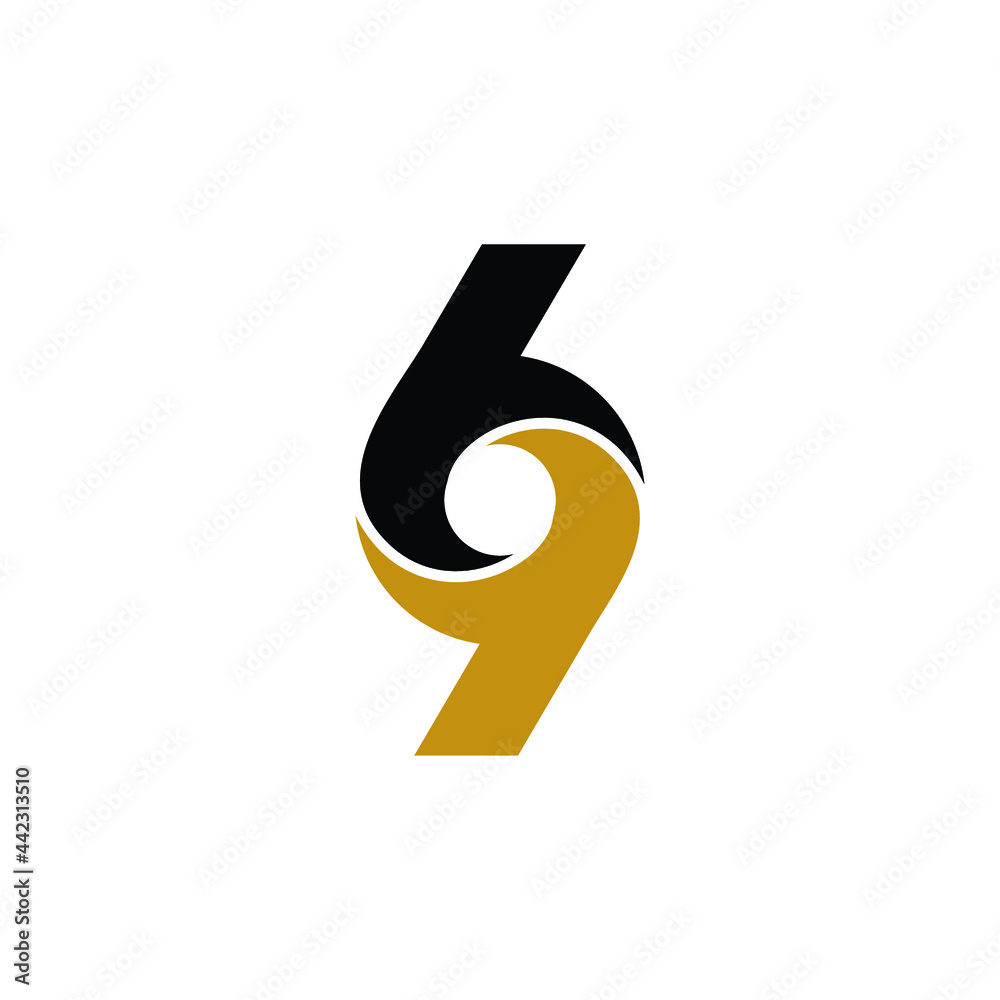 69 symbol, Number 69 or 69 simple minimal logo icon sign design ...