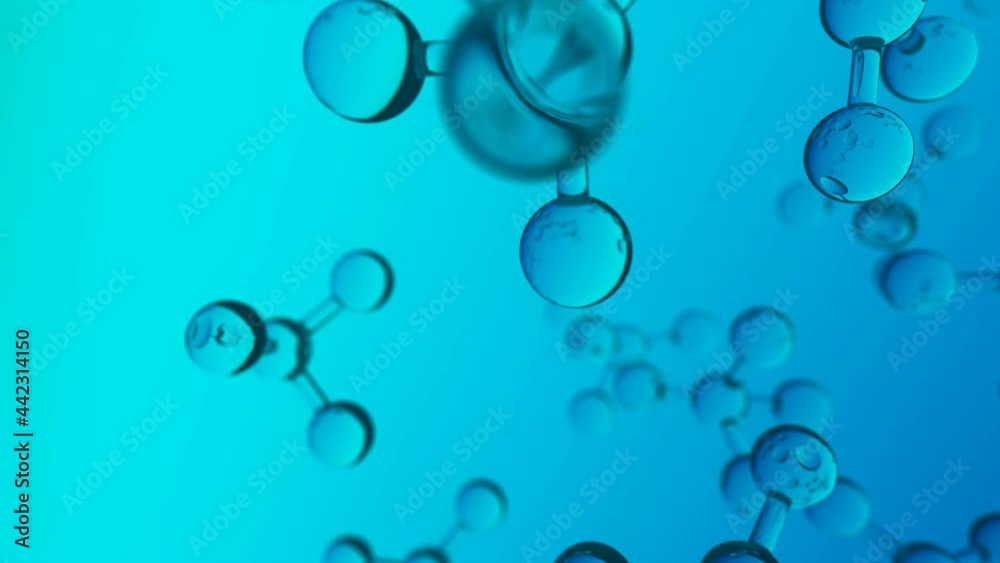 Molecule science dna presentation. Atoms animation with wireframe cell ...