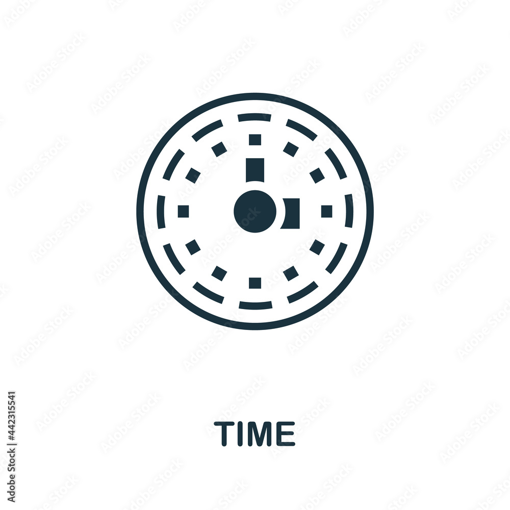 Time icon. Simple creative element. Filled monochrome Time icon for ...