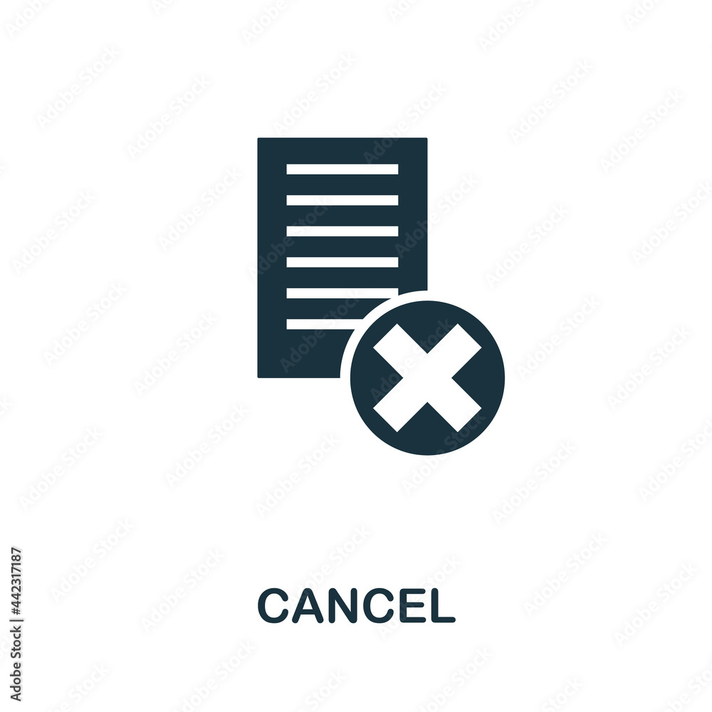 Cancel icon. Simple creative element. Filled monochrome Cancel icon for ...