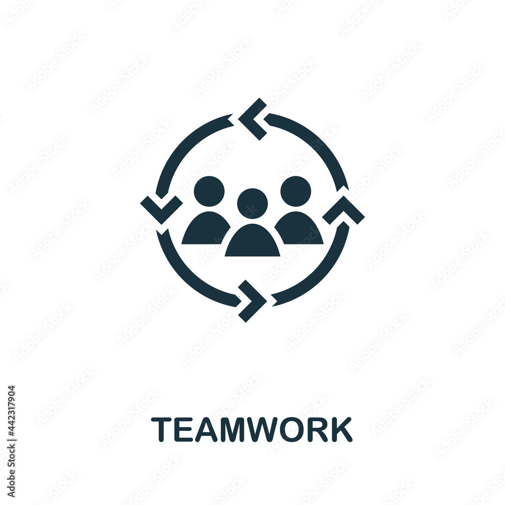 Teamwork icon. Simple creative element. Filled monochrome Teamwork icon ...
